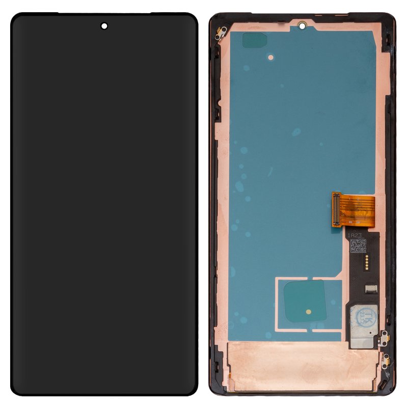 LCD compatible with Google Pixel 7 Pro, (black, with frame, High Copy ...